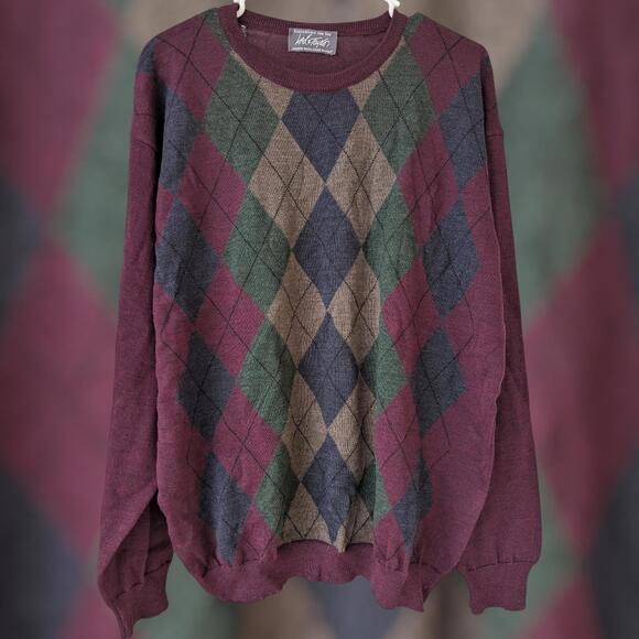 Lord & Taylor | Sweaters | Vintage Lord Taylor Mens Xl Burgundy Italian ...